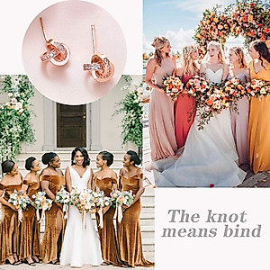 Bridesmaid Gifts Set I Couldn't Tie The Knot Without You Wedding Jewelry Stud Earrings Bridesmaids Proposal Gifts Love Knot Earrings Rose Gold Proposal Gift Earring Set of 4/6