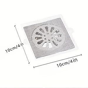 Drain Mesh Cover - Drain Mesh Stickers - 2024 New Strong Adhesive Drain Cover Hair Collector,Shower Drain Hair Catcher Mesh Stickers, Bathtub, Kitchen, Sink, for Human and Pet Hair (50 pcs)