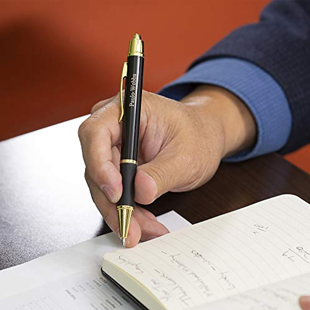 Dayspring Pens | Personalized Monroe Black Ballpoint Gift Pen and Premium Gift Case - Custom Engraved Fast with Your Name | Shipped in One Business Day