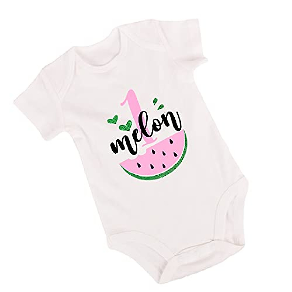 Gouldianfinch Infant Baby Girls 1st Birthday Outfits Watermelon Printed Romper + Tutu Skirt Toddler Princess Dress(Pink,12-18Months)