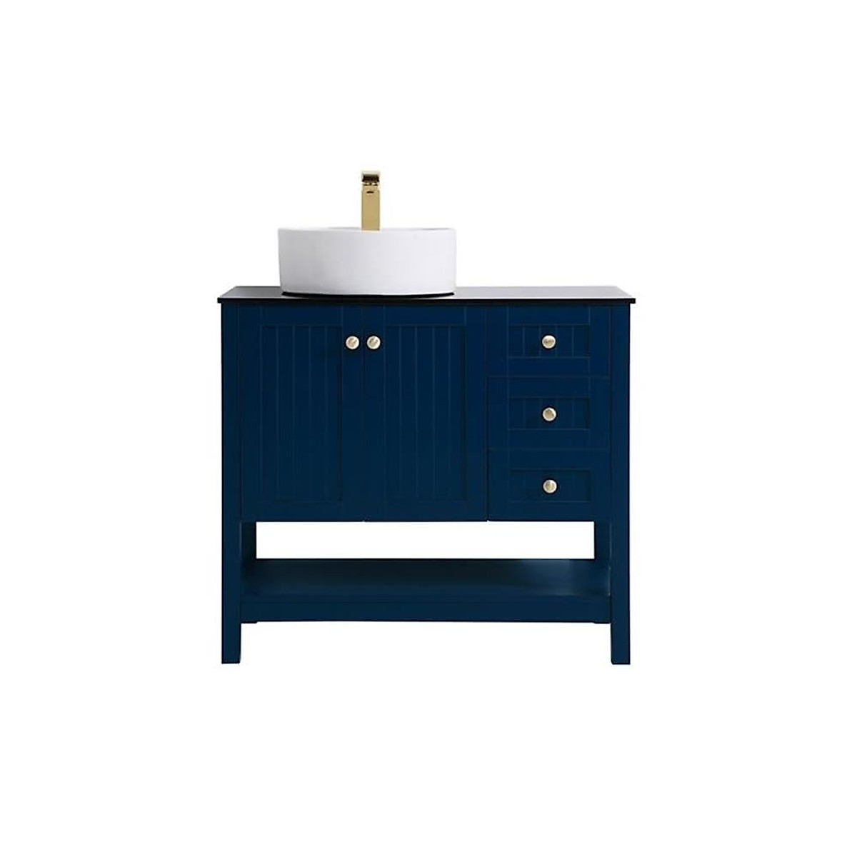 Elegant Kitchen and Bath 36 inch Vessel Sink Bathroom Vanity Cabinet - Blue