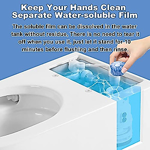 KIISIISO Multipurpose Bathroom Cleaners, 54 Pack Commercial & Household Toilet Bowl Cleaners, Blue Toilet Bowl Tablets Drop in Tank, Janitorial Deodorizers