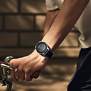 Easuny Compatible for Samsung Galaxy Watch 3 45mm Band/Galaxy Watch 46mm/Gear S3 Frontier, 22mm Smart Watch Bands Silicone Quick Release Strap for Men, 3 Pack of Black/Dark Blue/Space Gray