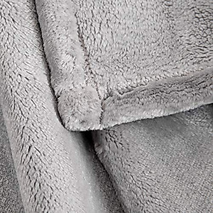 allecalm Fleece Blanket Queen Size, One Layer of 500GSM Plush Extra Warm Heavy Thick Soft Warm Cozy Fuzzy Luxury for All Season for Dorm Room, Bed, Sofa, Couch, Gift, 90x90 inch, Grey