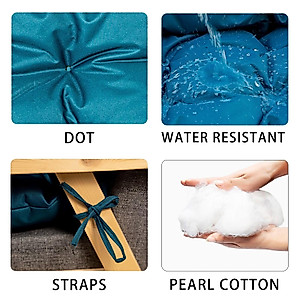 kgitpve Porch Swing Cushions, 2-3 Seater Waterproof Bench Cushion, Outdoor Swing Cushions with Ties, for Outdoor Patio Garden Furniture(42"x40"x5", Dark Green)