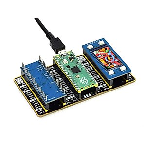 Raspberry Pi Pico Evaluation Kit (Type B) RPi Pico with Pre-Soldered Header+1.14 inch LCD Display+10-DOF IMU Sensor+GPIO Expander+Dual GPIO Expander