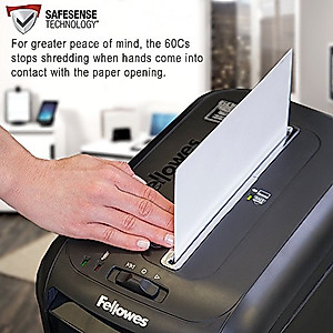 Fellowes Powershred 60Cs 10-Sheet Cross-Cut Paper and Credit Card Shredder with SafeSense Technology (4606001)