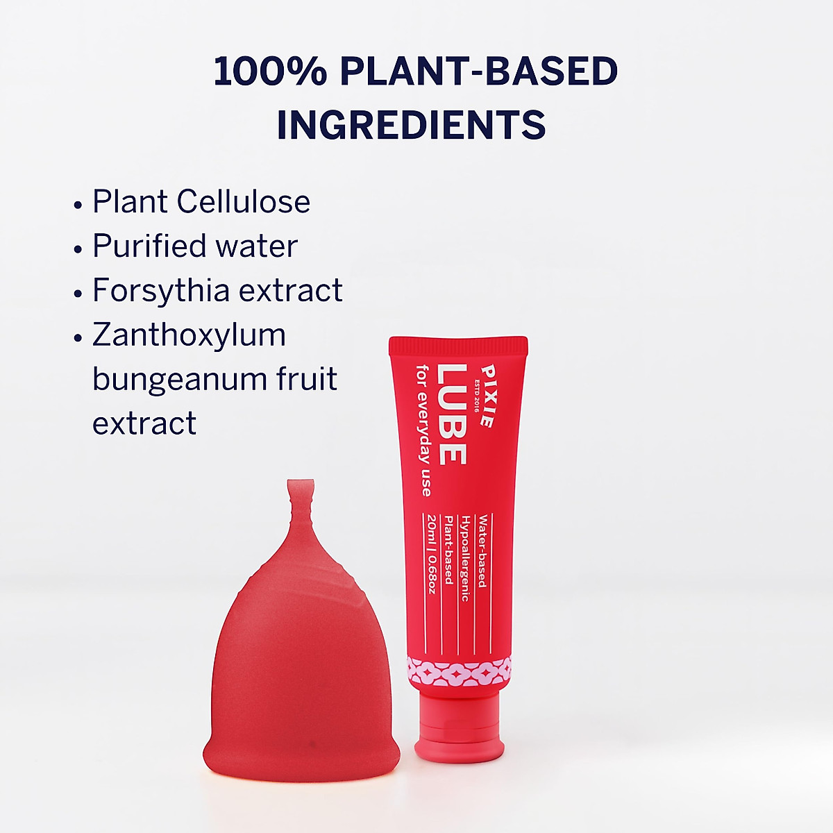 Pixie Menstrual Cup Lube - Make it Easy to Insert Your Period Cups - All Natural Water Based Lubricant - Very Useful for Menstrual Disc Users (20 ML)