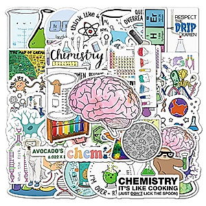50PCS Pack Chemical Laboratory Equations Chemistry Stickers for DIY Laptops Stationery Phone Case Skateboard Gifts Decals for Kids Birthday Party