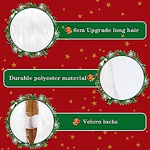 Christmas Tree Skirt, White Plush Faux Fur Xmas Tree Skirt,Holiday Party Christmas Decorations, 48 inch