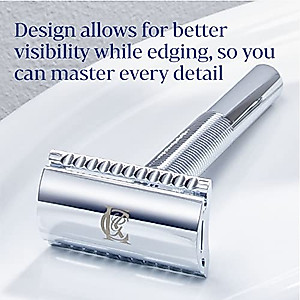 King C. Gillette Safety Razor with Chrome Plated Handle and 5 Platinum Coated Double Edge Safety Razor Blade Refills