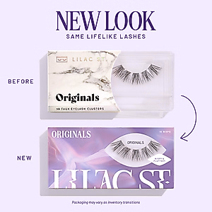 Lilac St - Originals Natural Faux Eyelash Clusters (10mm) - Soft, Natural Look - DIY Lash Extension Wisps - Lightweight & Lifelike - Lasts 10 Days - Cruelty Free, Vegan, Women Founded - 10 Lashes