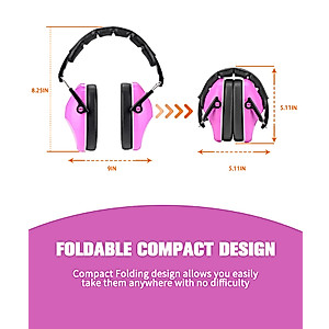 ZOHAN 032 Kids Noise Canceling Headphones - 25dB NRR Kids Ear Protection Earmuffs for School, Monster Jam, Fireworks, Travel, Air Show, Concert, Autism - Pink