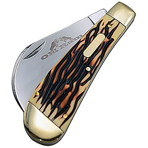 Old Ram Hawkbill Pruner Knife Traditional Lock blade Folding Knife Design Handle for Outdoor, Hunting, Camping