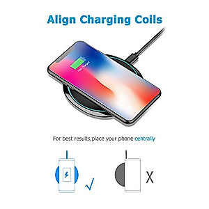 NANAMI Fast Wireless Charger, 7.5W Qi Certified Charging Pad with QC3.0 Adapter USB Charger for iPhone 14/13/13/12/11/XS Max/XR/X/8 Plus/Airpods 2,10W Compatible Samsung S23 S22 S21 S20 S10 S9/Note 20