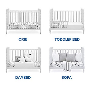 Delta Children Saint 4-in-1 Convertible Crib - Greenguard Gold Certified, Bianca White