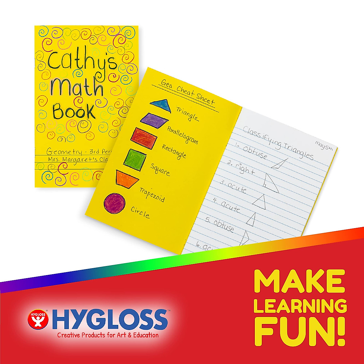Hygloss Products Colorful Lined Books - Bright, Vibrant Covers - Paperback Books for Journaling, Writing, Arts & Crafts & More - Fun Classroom or Kids Activity - 6 Colors - 5.5 x 8.5” - 6 Books