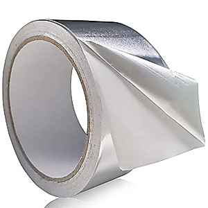 1PCS Premium Silver Aluminum Tape, Foil Insulation Tape, Heavy Duty Metal Duct Tapes for HVAC Ductwork, High Temperature Dryer Vents, Waterproof Pipes Wrap, Seam Sealing, Duct Repairs, Heat Resistant