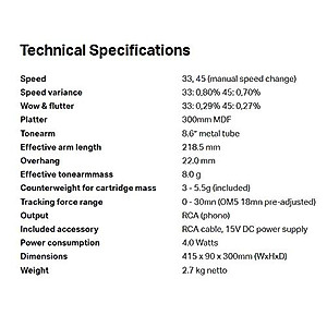 Pro-Ject Elemental Turntable (White)
