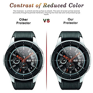 Diruite 4-Pack for Samsung Galaxy Watch 46mm (2018) / Gear S3 Screen Protector Tempered Glass, [2.5D 9H Hardness] [Anti-Scratch] (DO NOT Fit for Galaxy Watch 4 Classic 46mm)