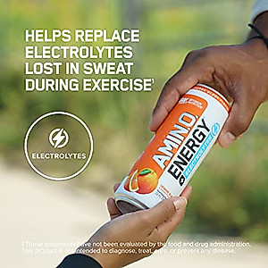 Optimum Nutrition Amino Energy Drink Plus Electrolytes for Hydration, Sugar Free, Caffeine for Pre-Workout Energy and Amino Acids / BCAAs for Post-Workout Recovery - Orange Blast, 12 Count (Pack of 1)