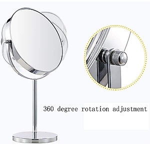 KXA Makeup Mirror Vanity Mirrors for Makeup and Shaving Silver Double Sided Zoom 1x and 5X Magnification 360˚ Rotating for Home and Travel Dressing Mirror Lighted Makeup Mirror