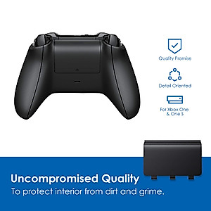 4 Pack Battery Back Cover for Xbox One/One S/One X Controller [NOT for Xbox Series X/S], Avorast Replacement Battery Back Shell Covers Compatible with Xbox One, One S, One X Controllers (Black)