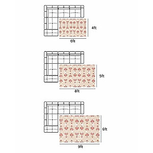 JasmineM Pink Heart Pattern Outdoor Rug Mats, Waterproof Outdoor Plastic Straw Rug 4'x6' for Patio, Thanksgiving Indoor Outdoor Area Rug for Front Door, Deck, Picnic, Porch, Balcony