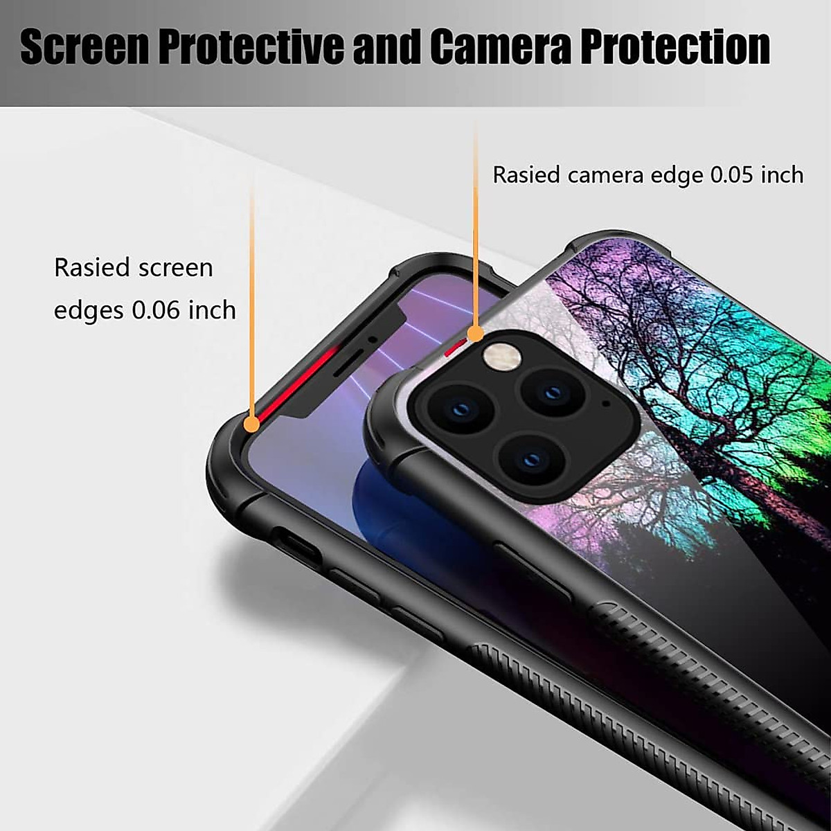 ZHEGAILIAN Compatible with iPhone 14 Case,Colorful Life Tree 14 Women Girls Case,Shockproof Anti-Slip Drop Protection with Soft TPU Bumper