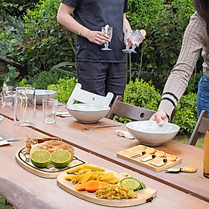 Haigoo Camping Cheese Board and Knife Set Foldable Bamboo Charcuterie Boards Gift Set Unique Cheese Cutting Board Birthday Gifts for Mom Dad House Warming Gifts for Women Men Wedding Gifts for Couple