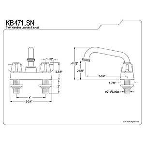 Kingston Brass KB471 Laundry Faucet, Polished Chrome, 5.75 x 4.5 x 1.88