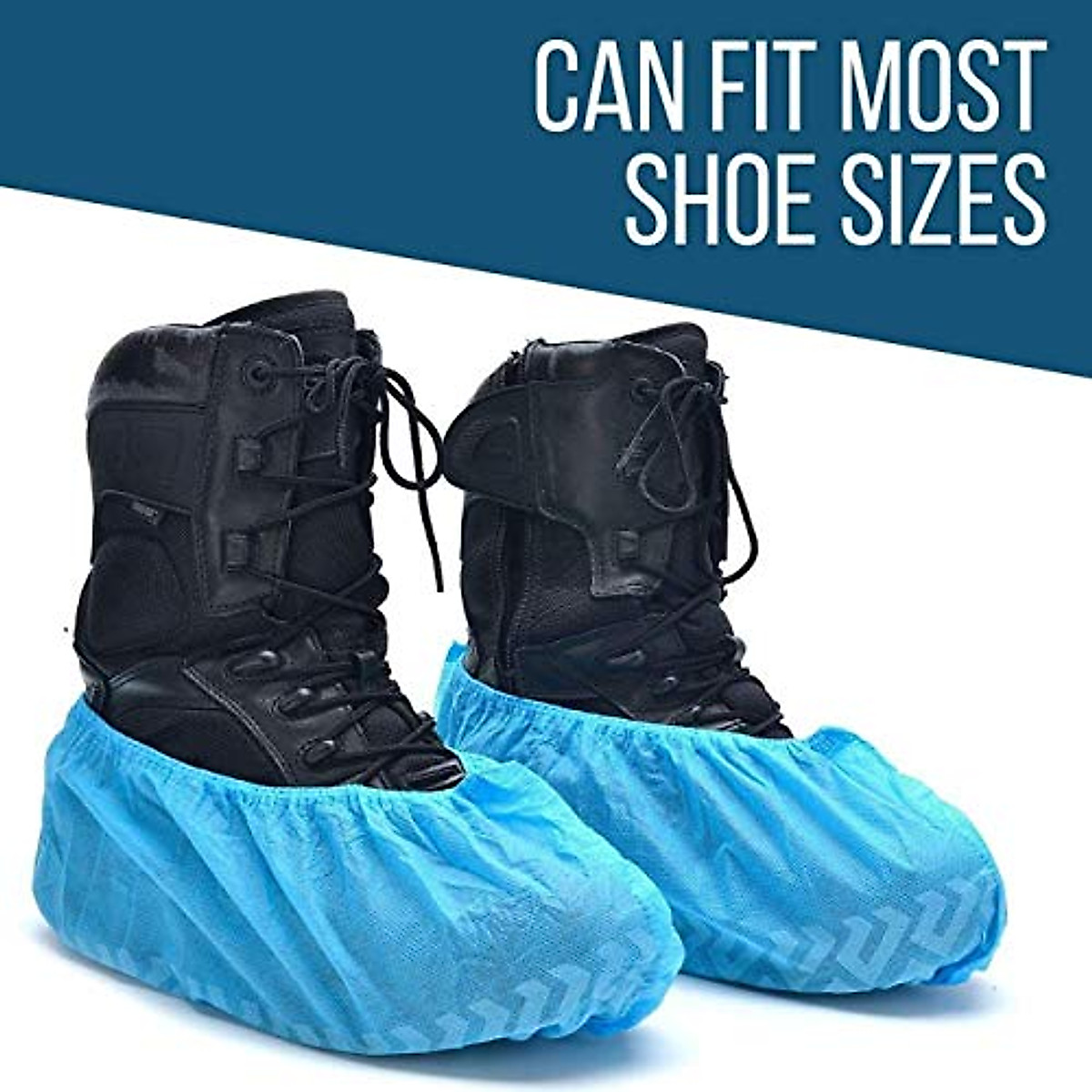 Strongman Tools Shoe Covers 120-Pack (60 Pairs) Shoe Protector for Men & Women, Disposable Shoe Covers Non Slip & Reusable, Water-Resistant Booties for Shoes, Durable for Indoor & Outdoor Use