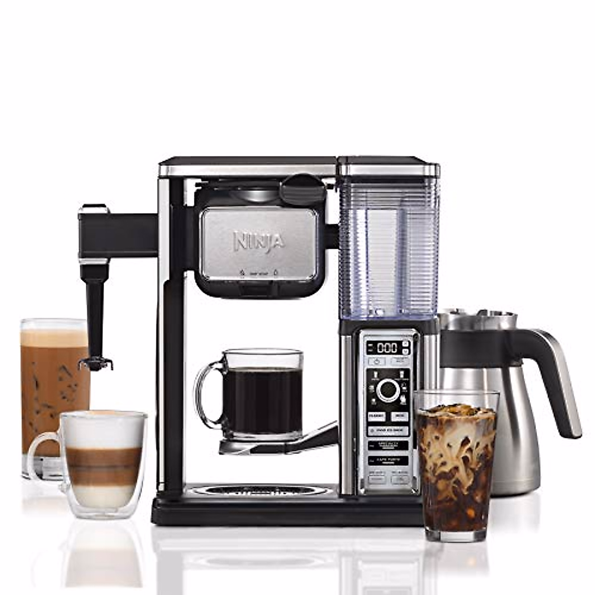 Ninja Coffee Bar Auto-iQ Programmable Coffee Maker with 6 Brew Sizes, 5 Brew Options, Milk Frother, Removable Water Reservoir, Stainless Carafe (CF097)