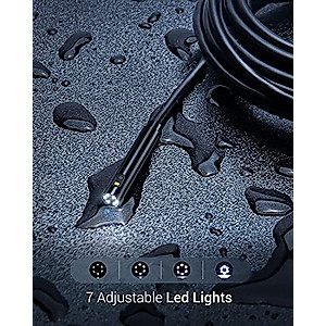 DEPSTECH 5" IPS Display Endoscope, Dual Lens Inspection Camera with Light, 7.9 mm HD Borescope, Sewer Camera with LED Flashlight, 32 GB, 5000 mAh Battery, Carrying Case, Detachable Snake Camera-16.5ft