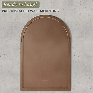 Barnyard Designs 30x47 Wood Cathedral Mirror – Arched Window Farmhouse Mirror for Living Room and Entryway Wall Decor (White)