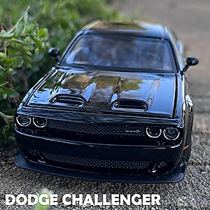 JACKIEKIM 1:32 Diecast Model Cars Alloy Toy car for Doodge Challenger Alloy Toy Vehicle, Toys for Kids,Adults,Metal Crafts for Boyfriend,Young Peoples Gift（Black）