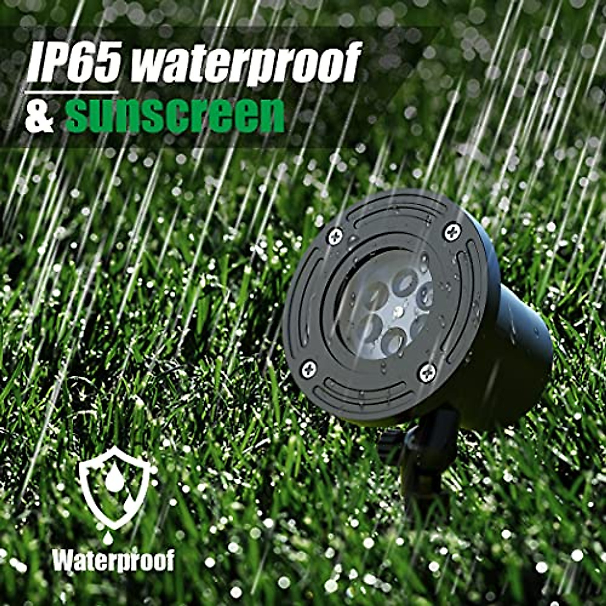 Christmas Lights Outdoor Lights Outside LED Projector Halloween Decorations Waterproof White Moving Snowflake Landscape for Christmas, Holiday, Birthday, Wedding, Party, Garden