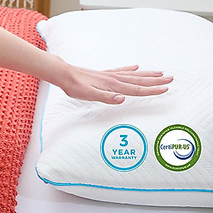 Linenspa Shredded Gel Memory Foam Pillow - Side, Stomach, Back Sleeper - Medium Firm - Queen Size