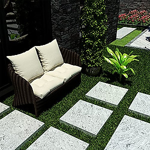 LVTXIII Outdoor Seat Cushions Seasonal Tufted Chair Cushions, Patio Chair Pads for Dining Chairs, Office Armchairs and Garden Furniture Decoration (Round Back, 19”x19”x5”, Stripe Beige, 2 Pack)