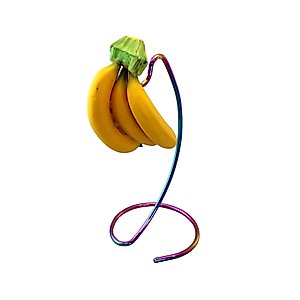 Rainbow Banana Tree Holder Stand Rack Ripen Fruit Evenly Prevents Bruising & Spoiling Multi-Colored Steel