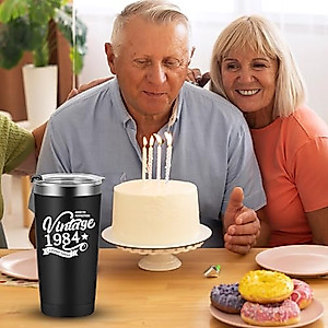 Greatingreat 1984 40th Birthday Gift for Women and Men - 40th Gifts for Parents - 40th Class Reunion - Mom Dad Wife Husband Present - 20oz Tumbler Cup Black