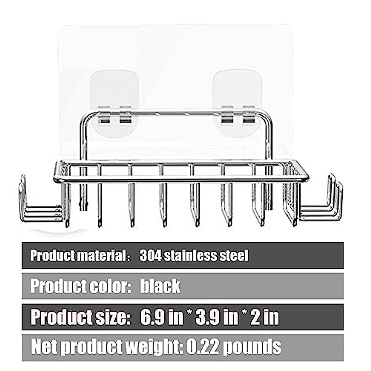 HESOMED Shower Caddy,Soap Holder with Adhesives, No Drilling SUS 304 Rustproof Steel Storage Shower Rack for Bathroom and Kitchen (Silver)