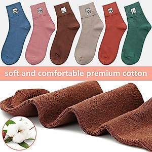 HUGSWEET Thin Soft Cotton Socks for Women above Ankle Crew Bootie Socks Gifts for Women 5-10 Pairs