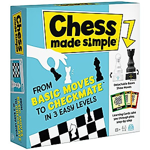Spin Master Games Chess Made Simple, Beginner Learning Chess Set with Chess Board and Chess Pieces 2-Player Strategy Board Game, for Adults and Kids Ages 8 and up