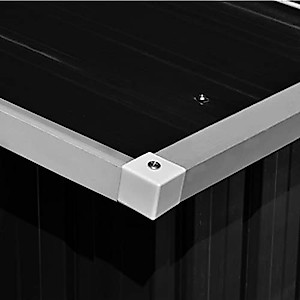 vidaXL Garden Shed with Sliding Doors and Vents Lockable Garden Backyard Utility Tool House Log Cabin 228.3" Metal Anthracite