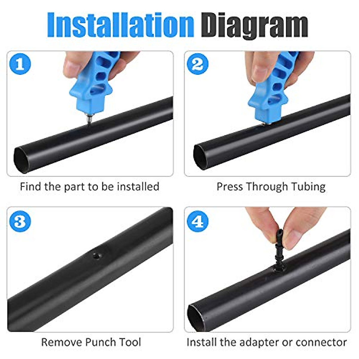 1/4 inch Blank Distribution Tubing Installation tool，Irrigation Fittings Installation tool， for Easier 1/4" Inch Fitting & Emitter Insertion