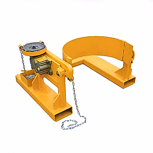 Titan Attachments Fork Mounted Tilting 55 Gallon Drum Dumper, Rated 800 LB