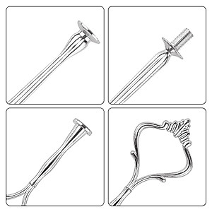 6 Set Large Tiered Tray Hardware for Cake Stand Mold Crown Upgrade 3 Tier Cake Stand Fittings Hardware Holder for Party and Wedding Making Resin Cupcake Dessert Platter Serving Stand (Silver)