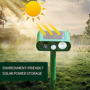 Abilly Ultrasonic Solar Animal Repellent, Cat Repellent Outdoor, Rat, Squirrel, Deer, Raccoon, Skunk, Rabbit, Mole, Dog, Cat,