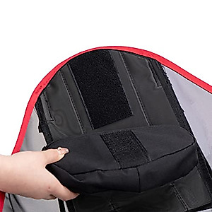 ALIMORDEN Oversize Outdoor Folding Chair Camping Chair Equipment Lounge Chair，Portable， Ultralight Aluminum Rocking Chair, Comfortable Backrest Outdoor Hammock Lounger with Cup Bag， Red